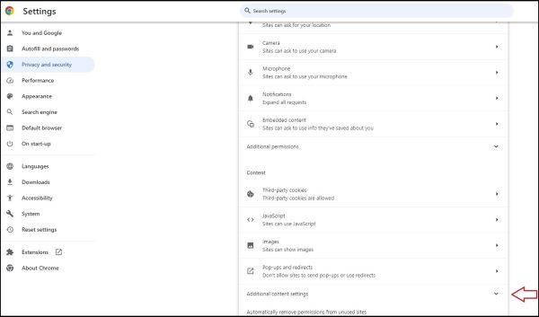 Browser Privacy settings - Safety Observer